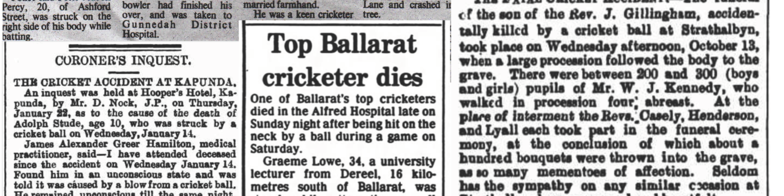 Talking History Online: Death on the cricket field: Fatal accidents in ...
